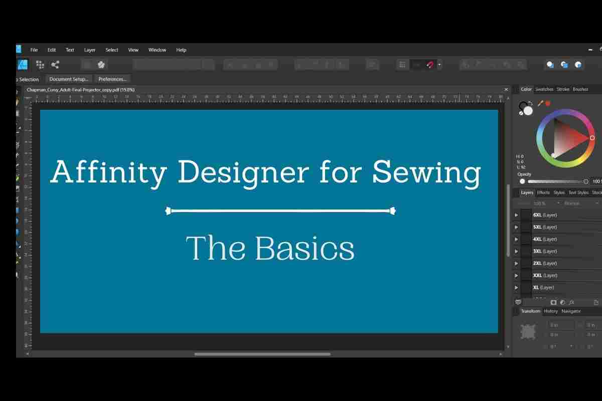 Affinity Designer for Sewing 101: The Basics - Projector Sewing