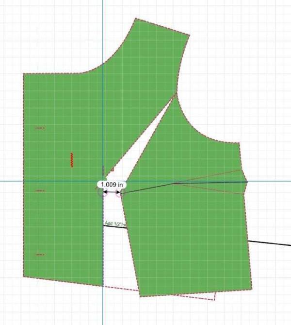 Full Bust Adjustment in Affinity Designer 2 - Projector Sewing