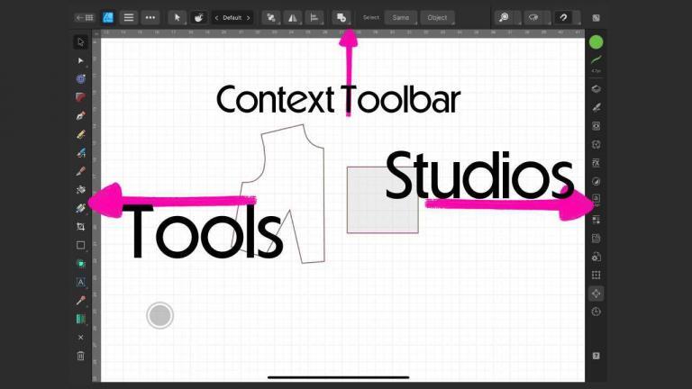 Affinity Designer iPad for Sewing: Toolbars, Studios, and Tools